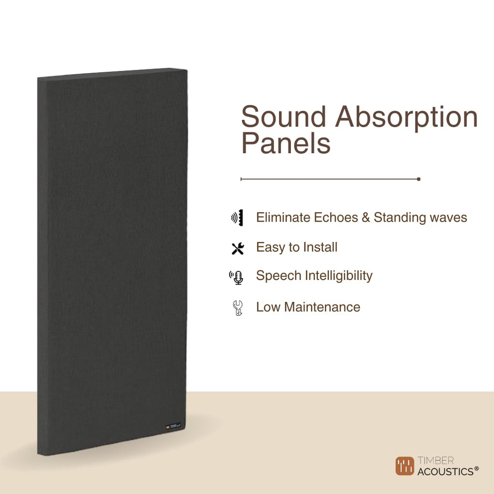 Timber Acoustics Sound Absorption Panels 2' x 4' x 1" [SET OF 4]